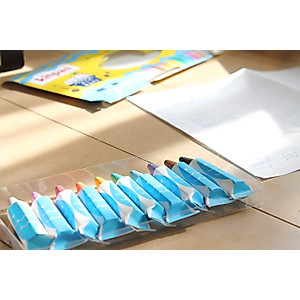 Kitpas English Label Bathtub Crayons 10 Colors with Sponge, For Kids Ages 3+, Bright Colors, Erasable with a Wet Sponge