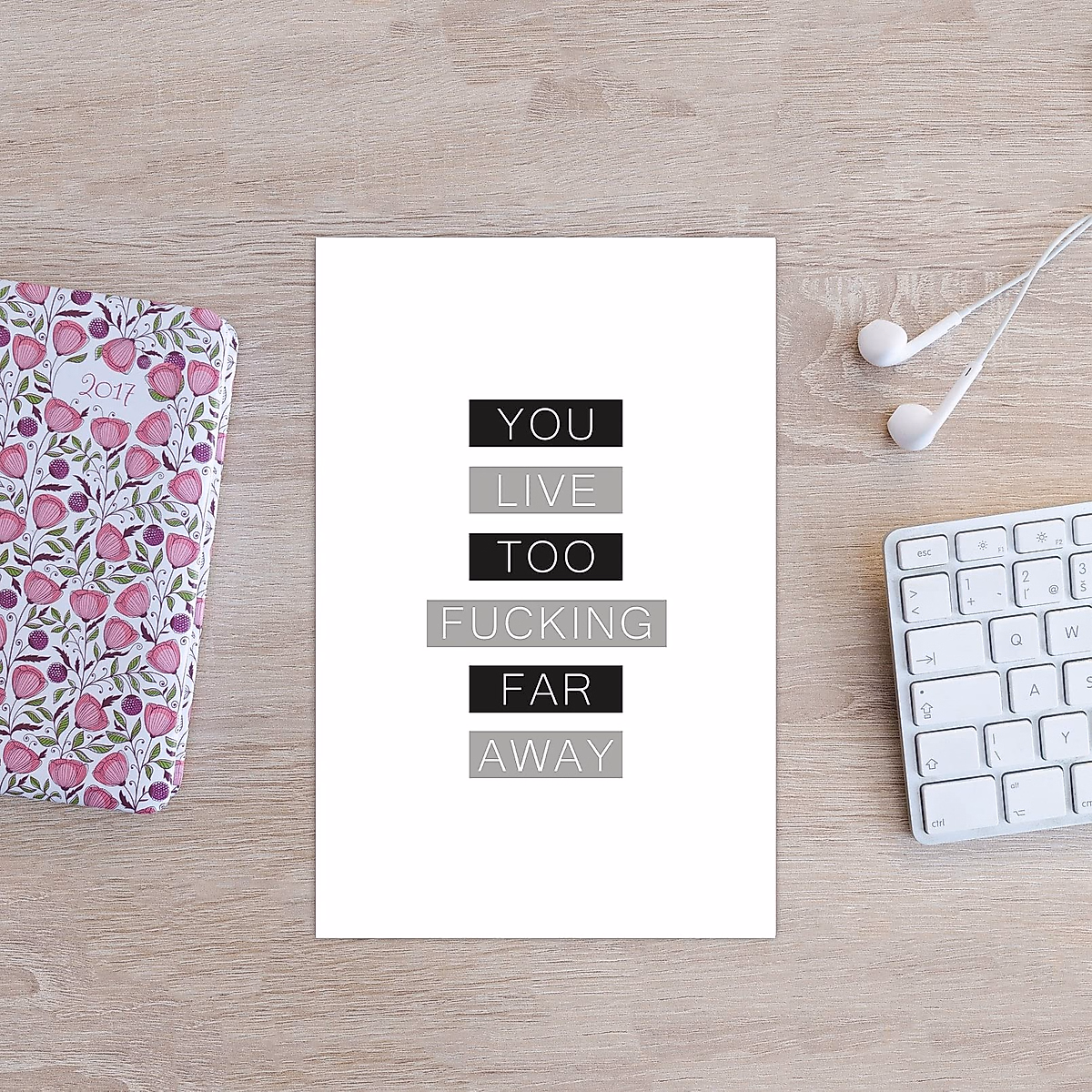 Funny Long Distance Relationship Card, Rude Miss You Card, Moving Card, Online Relationship Card, You Live Too Far Away