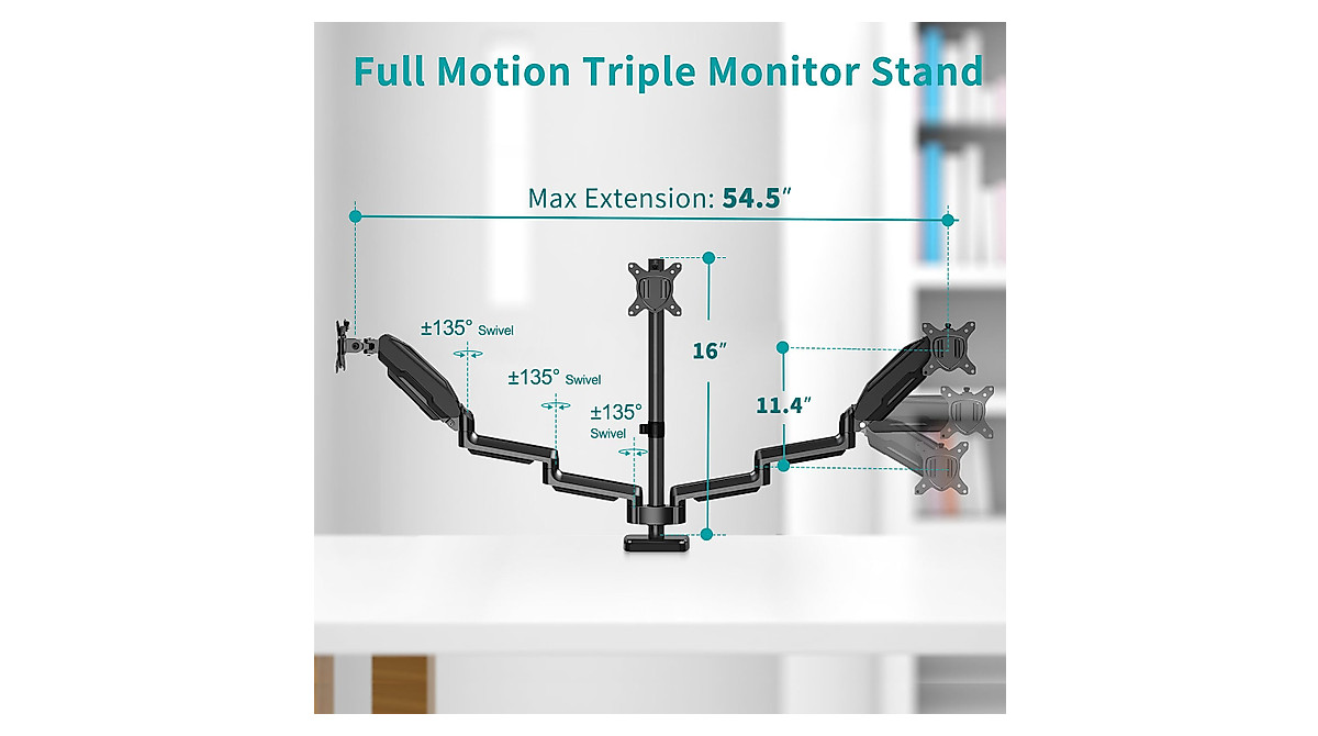 MOUNT PRO Triple Monitor Desk Mount - Optimize Your Setup