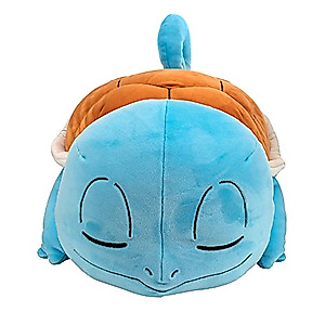 Pokemon 18-inch Plush Sleeping Squirtle - Cuddly Pokémon - Must Have for Pokémon Fans - Plush for Traveling, Car Rides, Nap Time, and Play Time