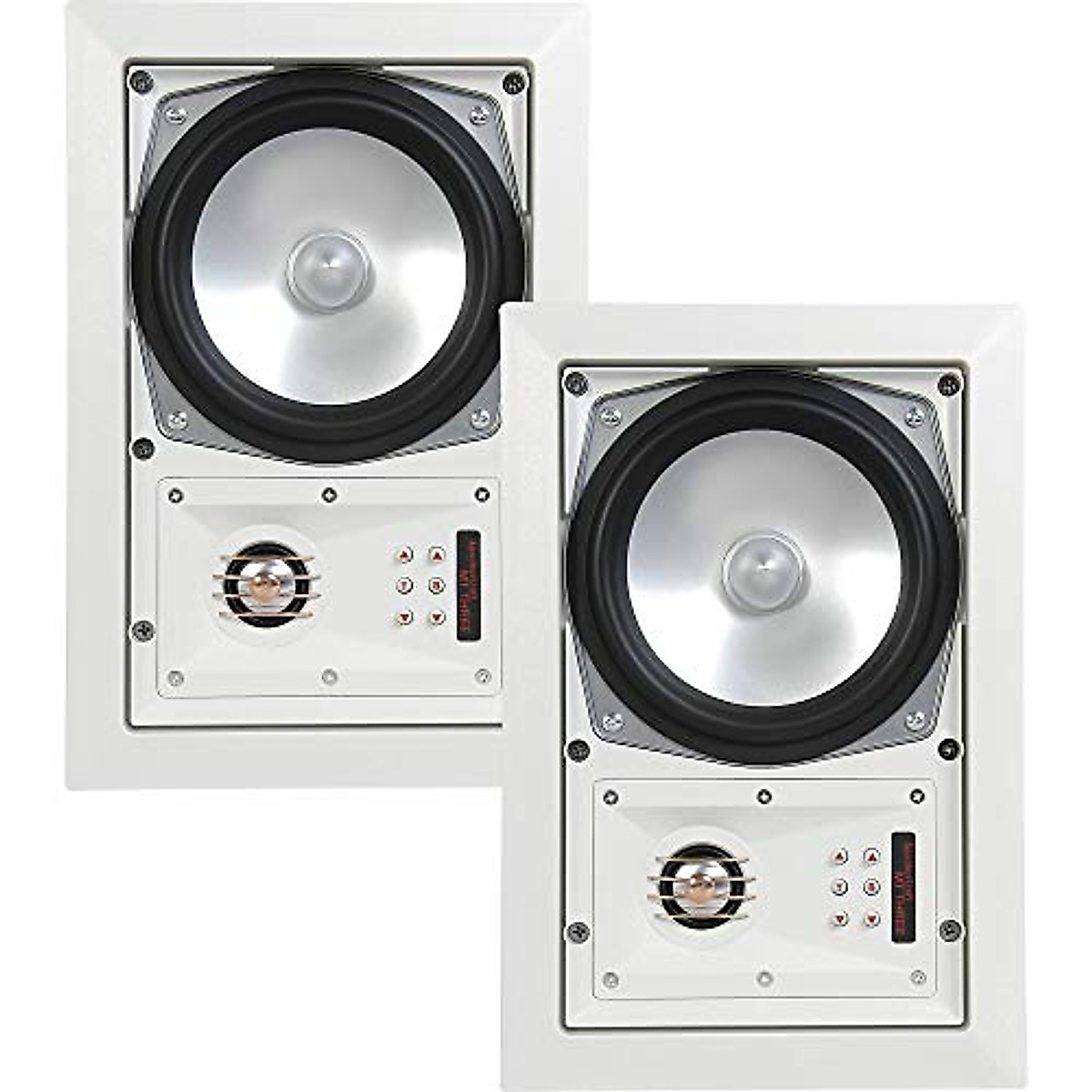 SpeakerCraft MT6 Three - in-Wall or Ceiling Speaker Includes White Grill - (Multipack of 2 Pair, 4 Speakers Total)
