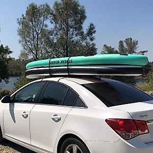 WONITAGO Soft Roof Rack Pads with Single Wrap-Rax Straps and Storage Bag, Universal Car Roof Rack for Surfboard, Kayak, SUP Paddleboard, Canoe, 28" (Pair)