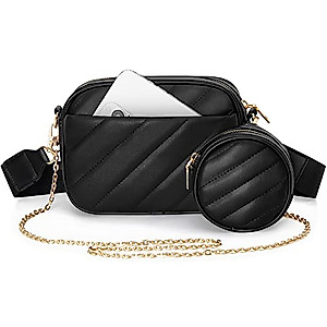 GEEAD Small Quilted Crossbody Bags for Women Trendy Design Shoulder Purse with Round Zip Bag