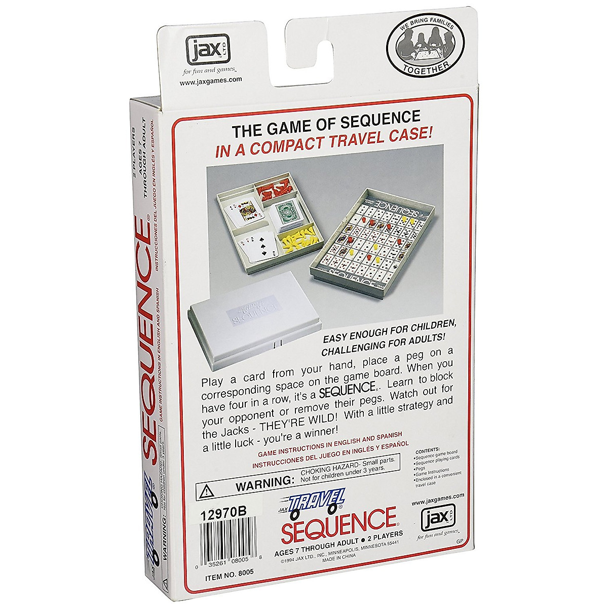 Jax Travel SEQUENCE - The Exciting Strategy Game in a Compact Travel Case! , White