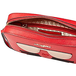 Karl Lagerfeld Paris womens Maybelle Camera Crossbody Cross Body, Crimson, One Size US