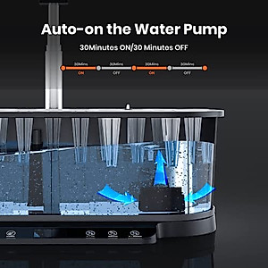 15 Pods Hydroponics Growing System with Tank Alert, Indoor Herb Garden with Grow Light, 30.31 Inches Adjustable Height, Indoor Gardening System with 5.5L Water Tank, Black