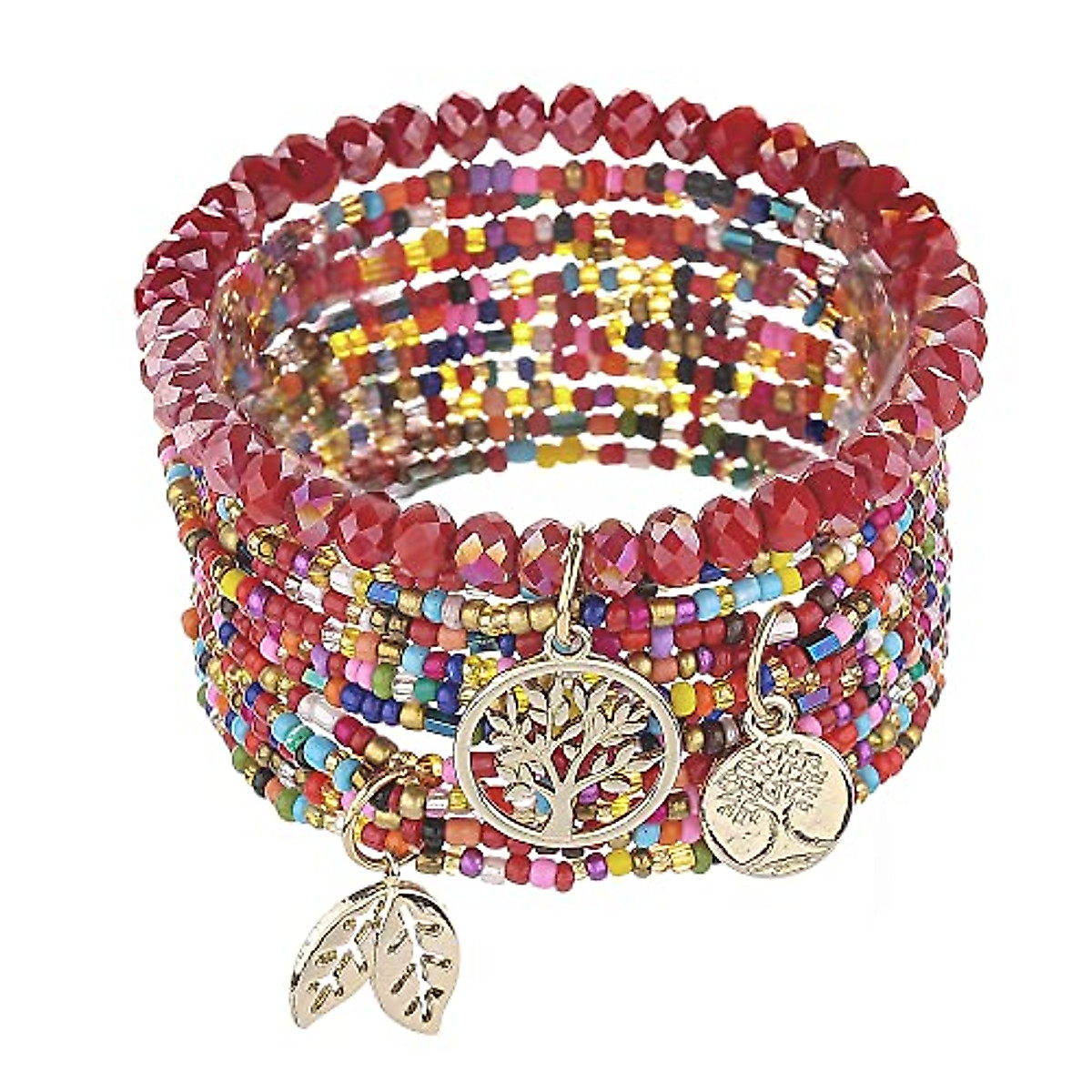 iYours 6 sets Bohemian Multilayer tassels bracelet Handmade Wrap Bracelets Bangle Jewelry Bracelets for Women (JA6-4)
