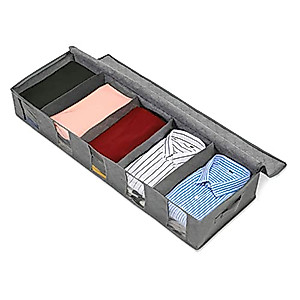 STOBAZA 1pc box Container Bed Bins Storage Quilt Dividers Capacity Clothes Gray Under Bags Non-woven Zipper and Shoe Divider Cloth for with Toys Clothing Practical Case