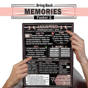 VAPARA DESIGNS 40th Birthday Decorations For Women - 3 Pack of Fun, Artistic 11x14 Rose Gold Birthday Posters - 40th Birthday Gifts For Women - 40 Years Ago - Back In 1983