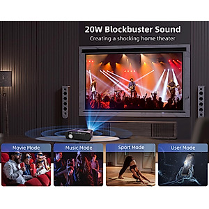 UHD 4K Projector with 5G Wifi Bluetooth, Home Cinema Daytime Projector for Gaming Office Works 13,000Lumens LCD Smart Projectors Wireless Casting with iPhone Laptop Netflix + Purple