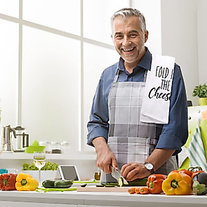 Funny Kitchen Towels-Flour Sack Dish Towels Decorative Set with Saying,Housewarming Gifts for Women New Home,Cute Kitchen Decor for Hostess Hand Towels Set of 4,White