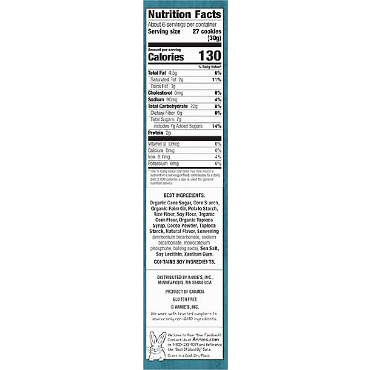 Annie's Gluten Free Cocoa and Vanilla Bunny Cookies, 6.75 oz