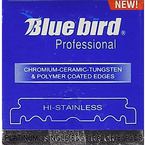 100 BLUEBIRD Single Edge Razor Blades for Barbers Hi-Stainless