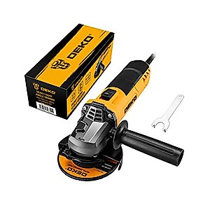 DEKOPRO 110V Angle Grinder, 4-1/2" Max. Wheel Dia., 7.5A Grinders Power Tools, 12000RPM No Load Speed, 1 Grinding Wheel, Grinder Tool for Grinding, Sanding, Wire Brushing or Abrasive Cutting-Off