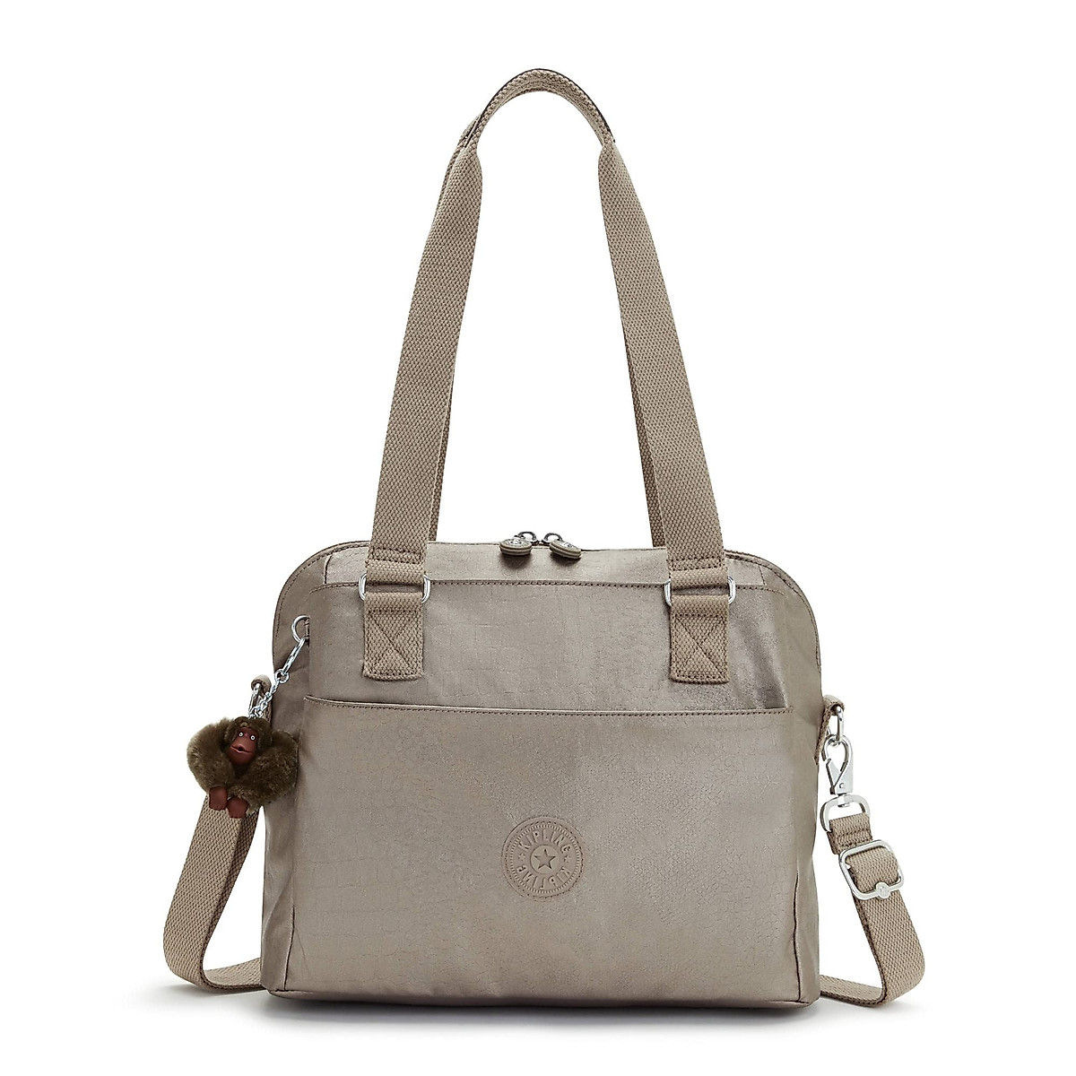 Kipling Felicity Metallic Shoulder Bag Metallic Pewter