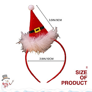 CLOACE Christmas Headbands Xmas Hair Hoop Red Santa Hat Hairband Party Costume Hair Accessories for Women and Girls(pack of 2)
