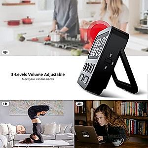 Timer,Kitchen Timer,Classroom Timer for Kids,Magnetic Digital Stopwatch Clock Countdown Countup Timer with Large LED Display Volume Adjustable for Cooking,Exercise, Baking, Desk