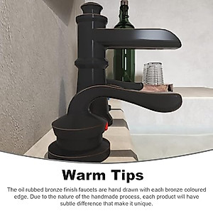 BWE Waterfall Widespread Bathroom Faucet 3 Hole Sink Farmhouse with Oil Rubbed Bronze Bath Bathtub Faucets Pop Up Drain Stopper Assembly and Supply Line Lead-Free 8-16 Inch 2 Handle Vanity Lavatory