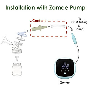 Maymom Tubing Adapter Set Compatible with Zomee and BabyBuddha Breast Pump Tubes. Enable Zomee/BabyBuddha Breast Pumps to Use Maymom Pump Kits and Breastshields.