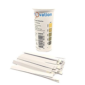 Extra High-Level Chlorine Test Strips, 0-10,000 ppm [Vial of 100 Strips]