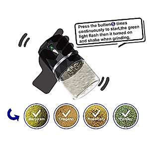 Upgraded Electric Herb Grinder, Spice Herb Grinder Electric Crusher Grinder With Mini Size 2inx3.5in 1.7oz/50ml Glass Jar Herb Jar Portable Herb Grinder Rechargeable Mini Automatic Herb Grinder