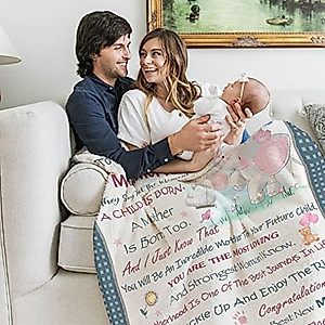 Yamco New Mom Gifts for Women - Pregnancy Gifts for First Time Mom Blanket - Mom to be Gifts 60" x 50" Throw Blankets - Gifts for New Parents - Gender Reveal Gifts - Mommy to be Gifts Ideas