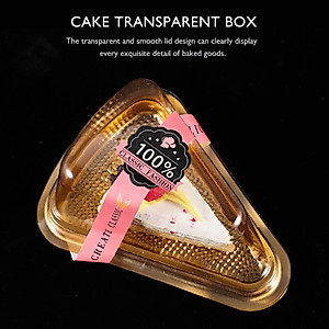 Zerodeko 50pcs Boxes Triangular Cake Box Disposable Cake Containers with Lids Mini Cheesecake Containers Chocolate Boxes Sandwich Sealing Container Cupcake Carrier Takeaway Box A03 Food Pvc