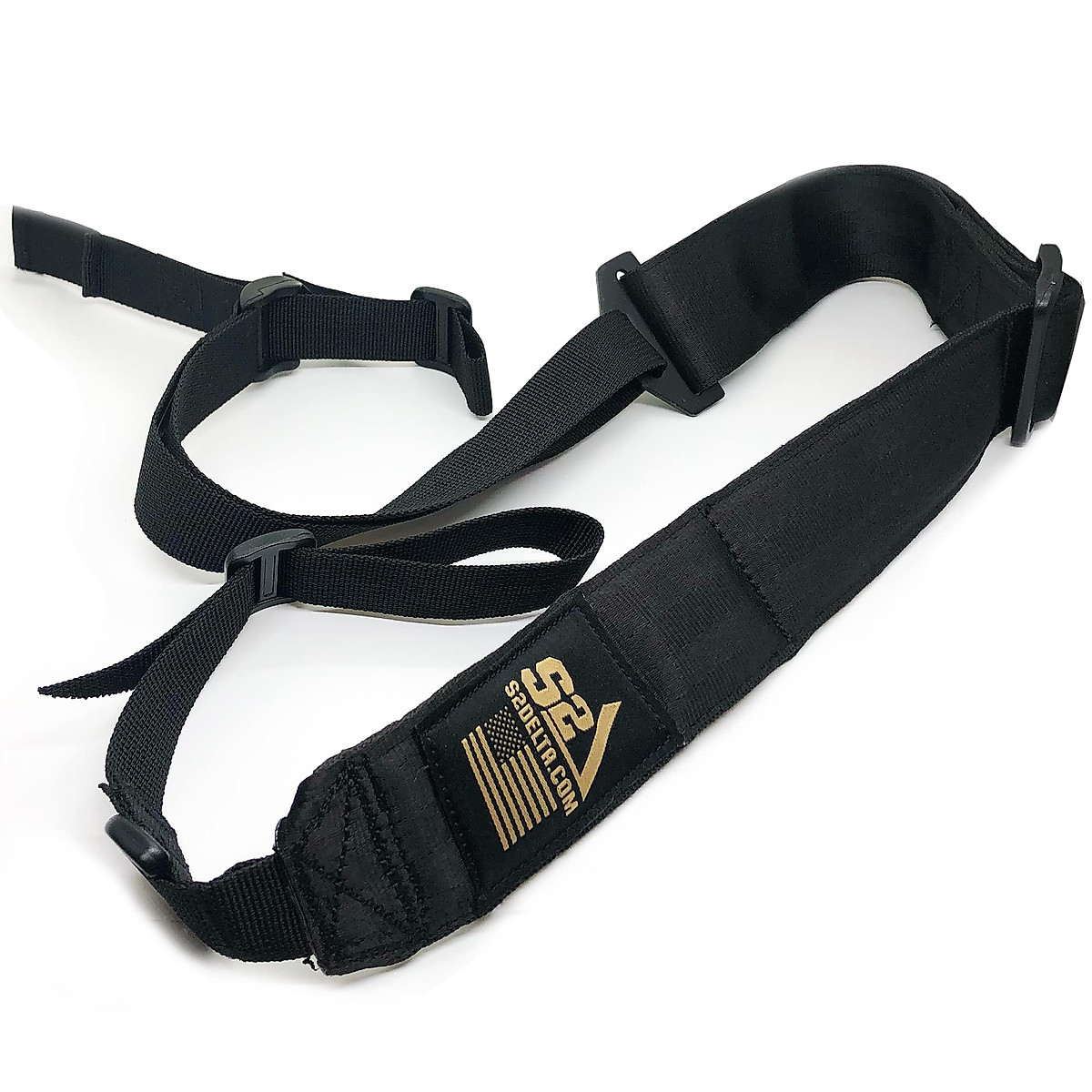 S2Delta - Padded 2 Point Black Rifle Sling, Fast Multi-Point Adjustment, Comfortable 2” Wide Padded Shoulder Strap for Carbines and Hunting (Black)