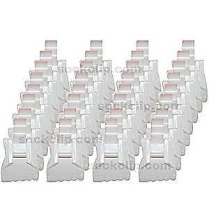 The Amazing Sock Clip Sock Holder, 32 Clips, White, Made in U.S.A.