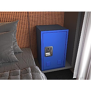 Campfun Kids Storage Locker, Metal Storage Cabinet Locker Cabinet Easy Assembly, Small Storage Cabinet Steel Locker, 24" H Single Locker, Lockers for Kids Bedroom/Home/School/Office, Blue