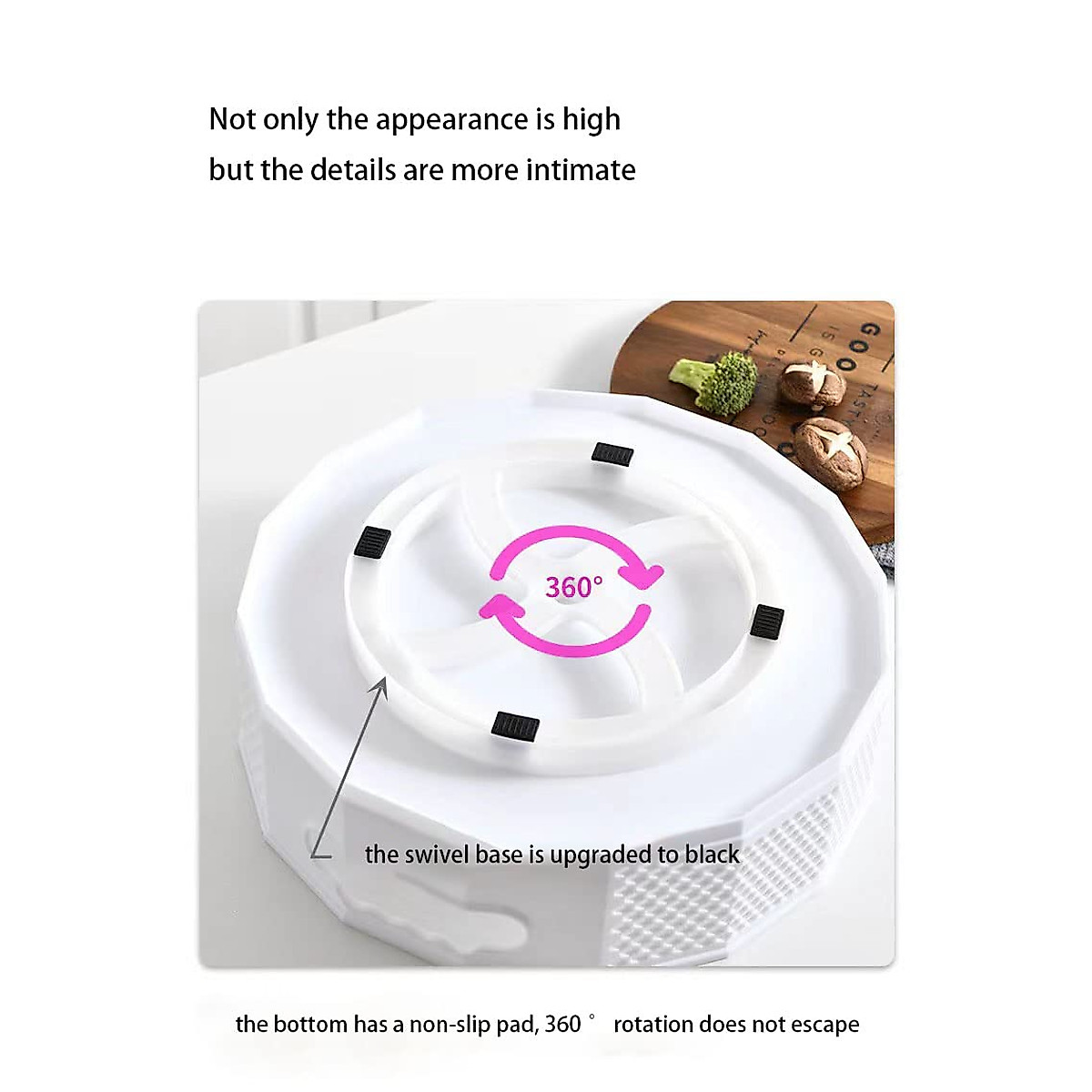 Plastic Turntable Cabinet Organizer, 12" Inch Spice Rack Turntable with 360º Rotation for Cabinets, Refrigerator, Pantry, Office, Bathroom, Etc. (Green)