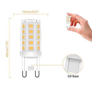 Maxax G9 LED Bulb, 4000K Cool White, 400lm, 3.2W(30W Eqv.), 120V, ETL Listed, 360° Beam Angle, Pack of 6