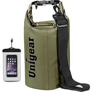 Unigear Dry Bag Waterproof, Floating and Lightweight Bags for Kayaking, Boating, Fishing, Swimming and Camping with Waterproof Phone Case (Gray, 2L)