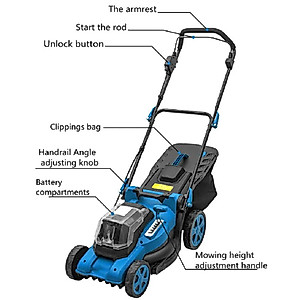 Home Use Grass Cutting Machine Electric Cordless Hand Push Lawn Mower Grass Box