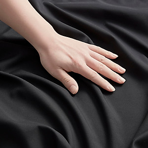 Nestl Microfiber King Pillowcase, 2 - 1800 Thread Count, Soft, Wrinkle Free, Fade Resistant, Envelope Closure, Set of 2, Black, 20x40 Inches
