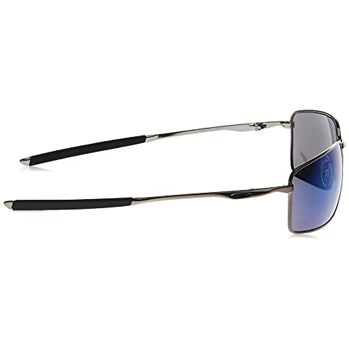 Oakley Men's OO4075 Square Wire Rectangular Sunglasses, Carbon/Grey Polarized, 60 mm