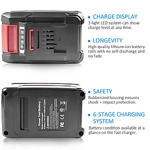 2 Packs 18V 6000mAh Battery Packs Compatible with Einhell Tools X-Change 4511396 4511437neu PXBP-600 PX-BAT52 Cordless Power Tools Battery