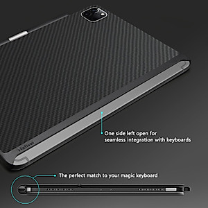 Haflyer Case for 2020/2022 iPad Air 10.9" 4th 5th Gen& 2018/2020/2021/2022 iPad Pro 11" 1st-4th- Magic Keyboard Compatible Case with Pencil Holder (Keyboard Not Included) - Carbon Black