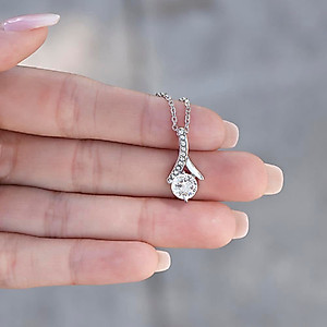 New US Citizen Gifts for Women, Ribbon Necklace Cubic Zirconia, Congratulations Citizenship New American Citizen, United States Citizen Gift, Immigrant (14K White Gold Finish)