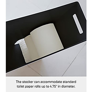 Yamazaki Home Bathroom Tissue Storage Stand | Steel | Toilet Paper Stocker, One Size, Black