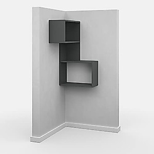 Ada Home Décor Wingate Wall Shelf, 19'' x 34'' x 8'', Anthracite