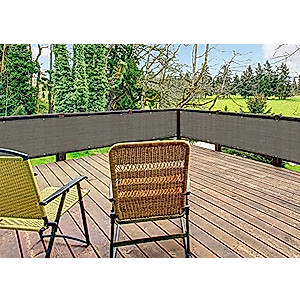 Patio Privacy Screen 5x0.9m Windbreak Net Fence Sunshade HDPE without Screws Protector Balcony Cover with Cable Ties and 13m Rope