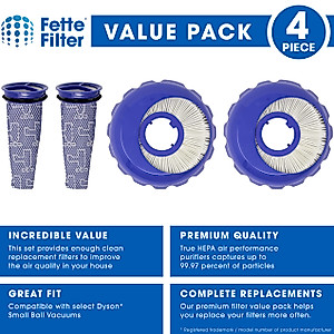 Fette Filter - Vacuum Filter Set Compatible with Dyson Small Ball UP15, Small Ball Multi Floor & Small Ball Pro. Compare to Part # 966444-02 & 967276-01 - Pack of 2