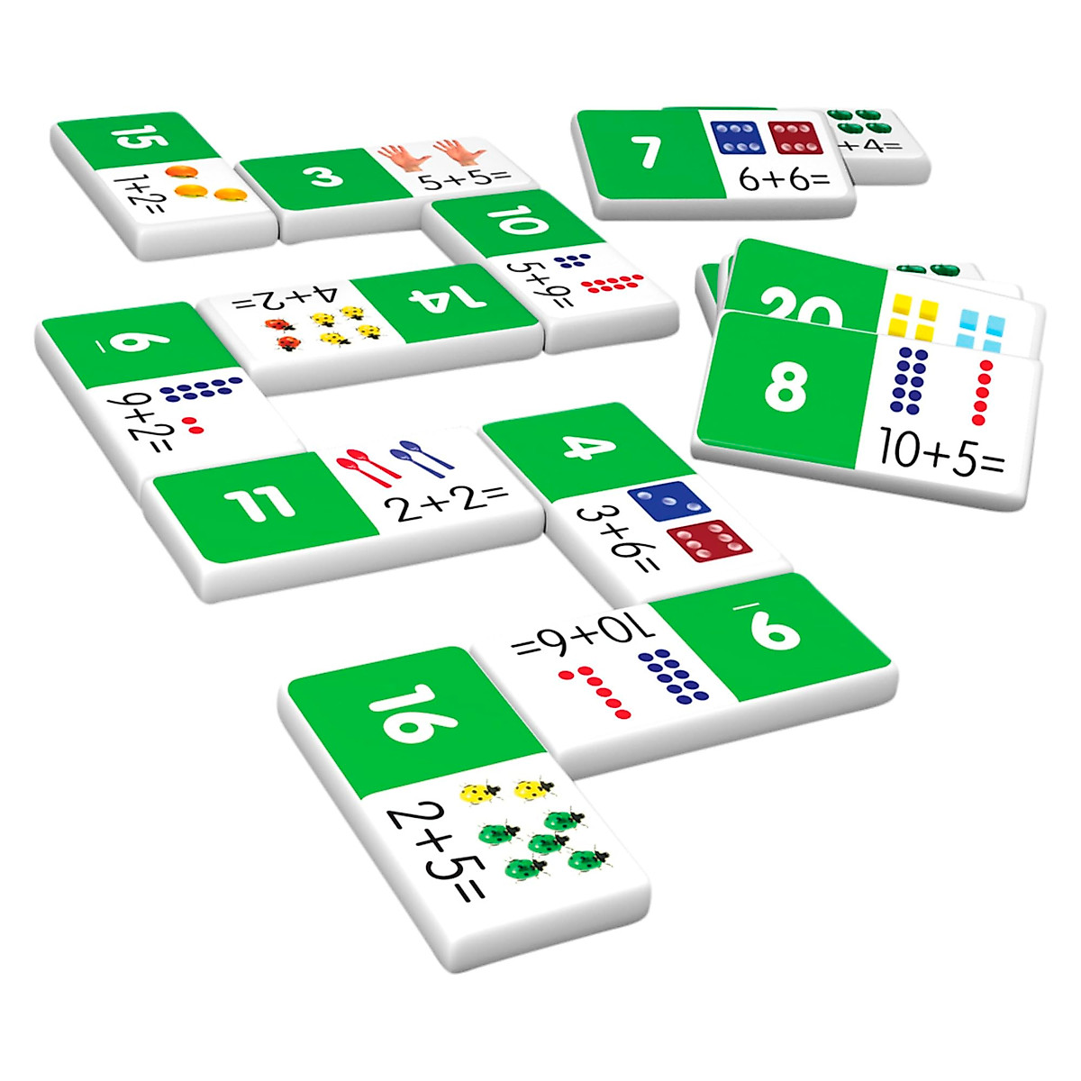 Junior Learning JL481 Addition Dominoes, Multi 7.8 H x 4.7 L x 1.5 W,White