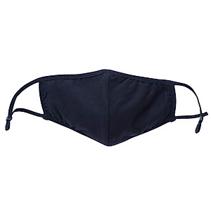 Simlu 6 Pack Premium Fabric Face Mask Reusable with Adjustable Elastic, 2 Layer,Cotton, Breathable, Nose Wire Black Cloth face Mask Washable Fits Men Women and Kids Made In USA