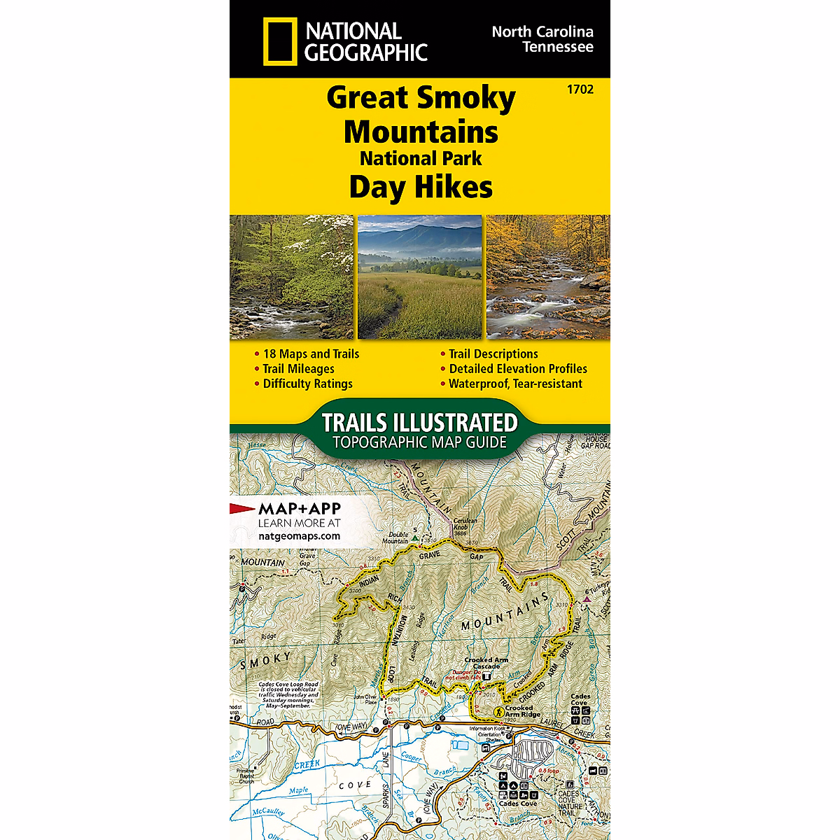 Great Smoky Mountains National Park Day Hikes Map (National Geographic Topographic Map Guide, 1702)