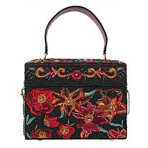 Mary Frances Secret Garden Beaded Embroidered Top Handle Box Handbag, Multi