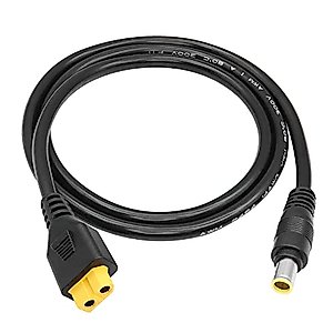 RIIEYOCA XT60 to DC 8mm Connector Adapter,XT60 Female to DC 7.9mm x 0.9mm Male 14AWG Power Cable,for Lipo Battery Pack Portable Power Station Solar Generator Portable Solar Panel(1M/3Ft)
