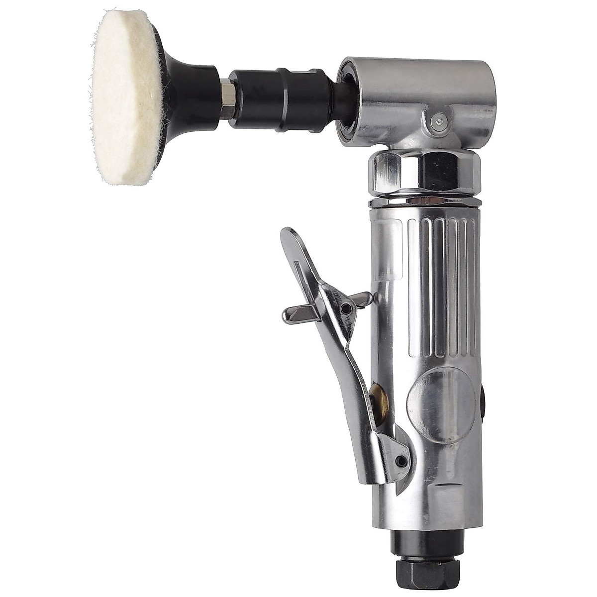 TOOLPEAK 1/4 inch angle air die grinder with 22 pcs 2-inch roll lock sanding discs, polished color angle pneumatic die grinder, air die grinder kit