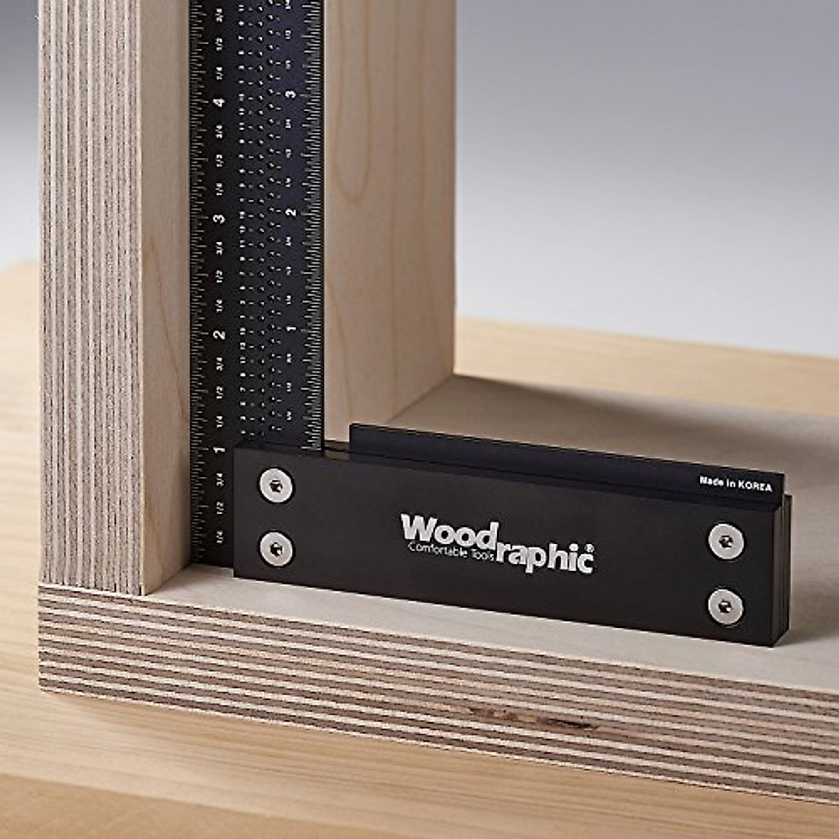 Woodraphic Precision Square 8-inch Guaranteed T Measurements Ruler for Measuring and Marking Woodworking Carpenters - Aluminum Steel Framing Professional Carpentry Use
